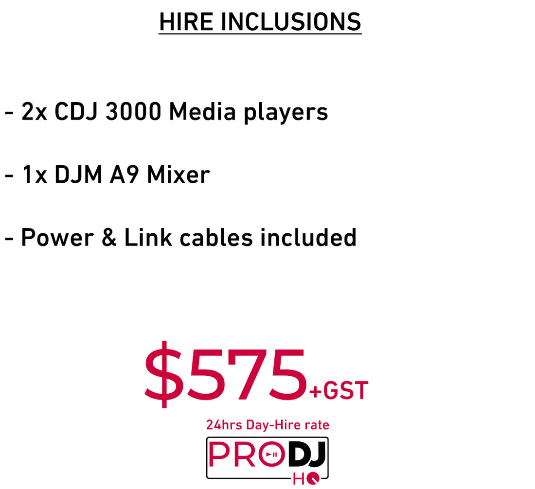 PioneerDJ Pro Club Setup (CDJ-3000 & DJM-A9 hire)